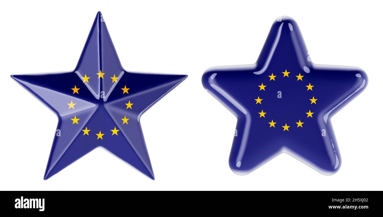 Stars with the EU flag, 3D rendering isolated on white background Stock ...