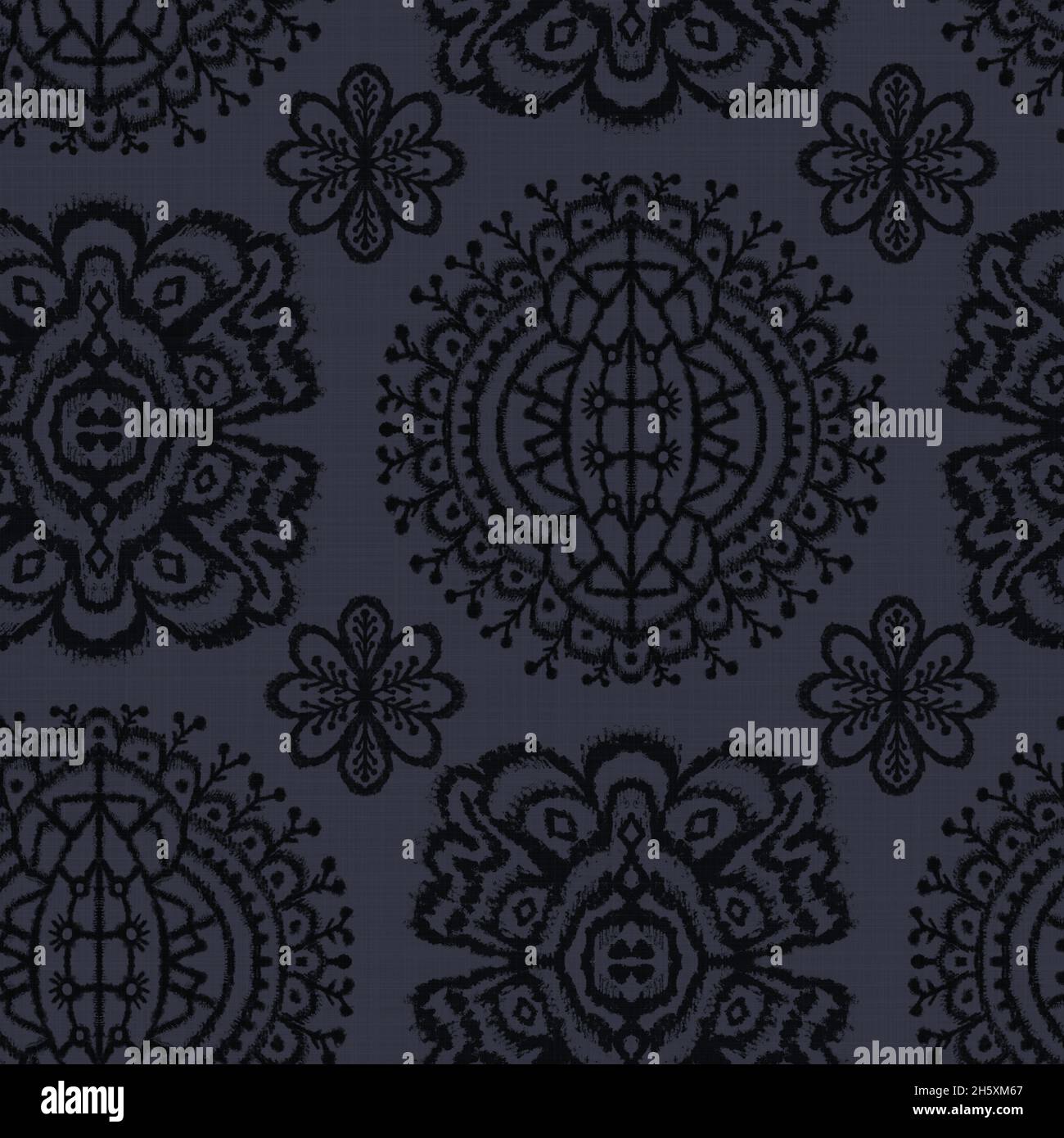 Seamless almost black ethnic rug motif pattern Stock Photo - Alamy
