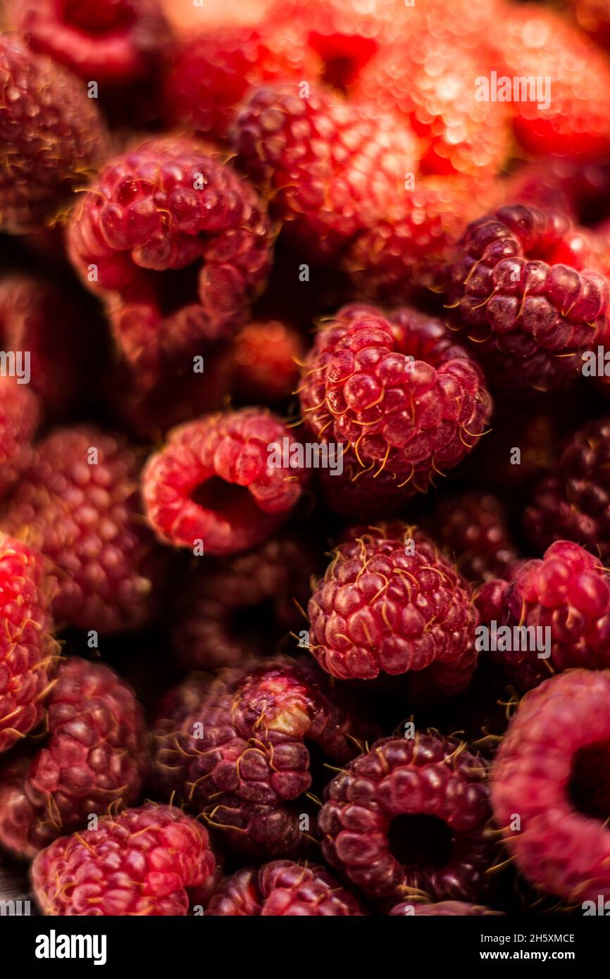 Fresh organic ripe raspberry - forest fruit Stock Photo - Alamy