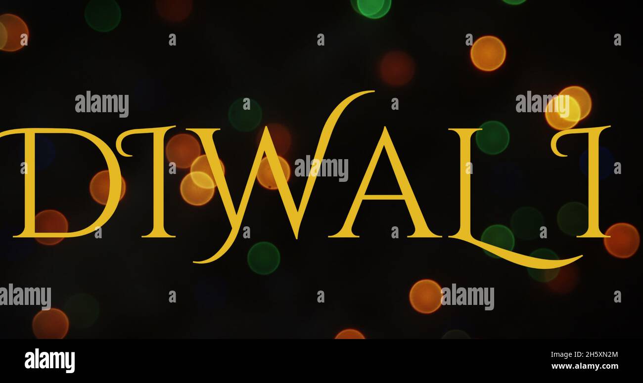 Image of diwali text over light spots on black background Stock Photo ...