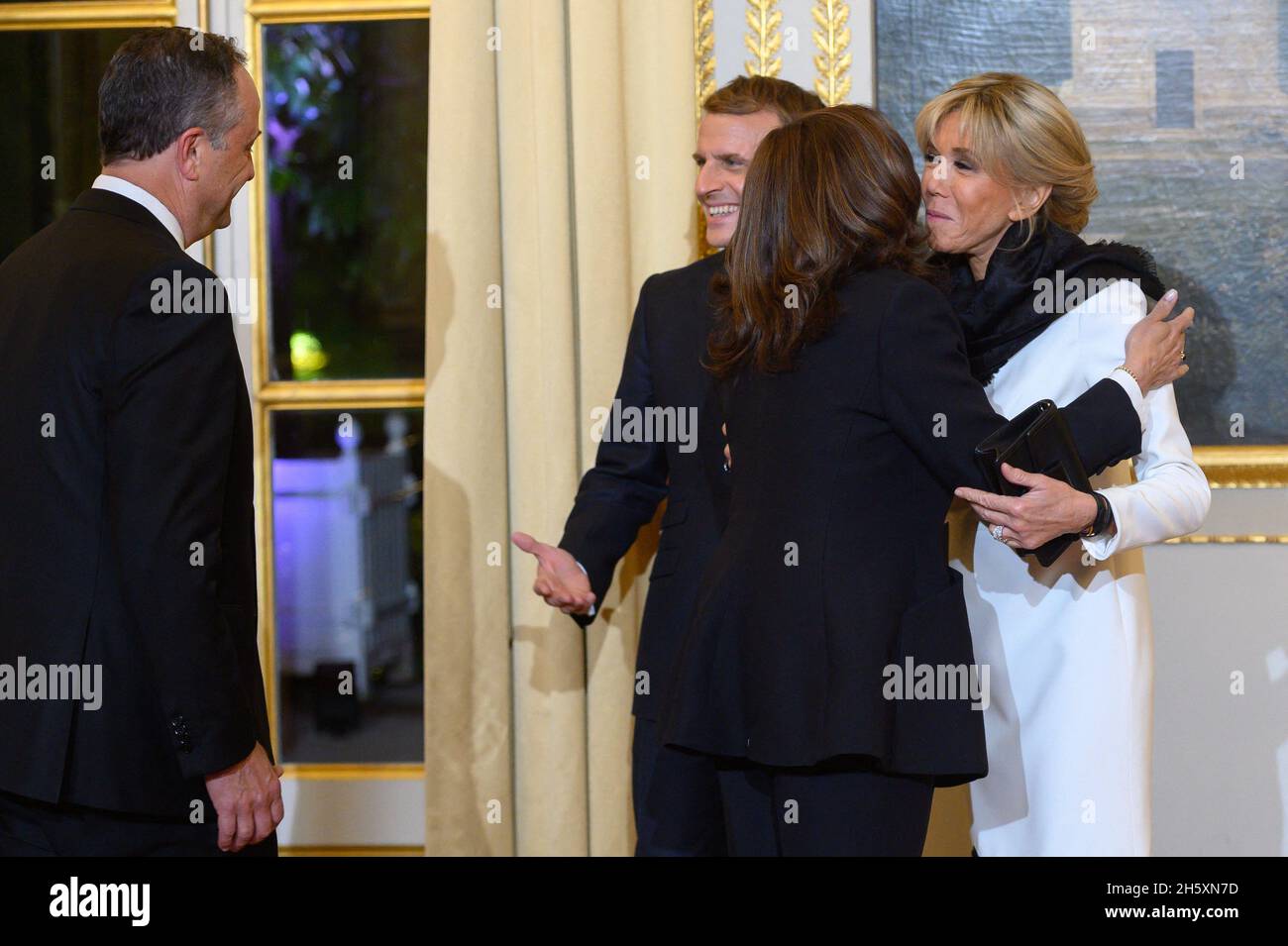 Paris, France. 11th Nov, 2021. French President Emmanuel Macron and his ...