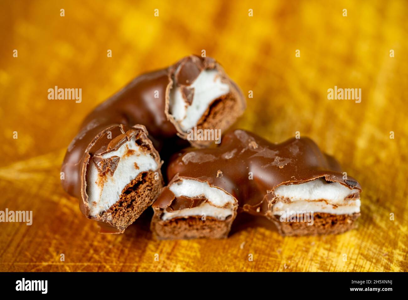 Chocolate marshmallow cake pastry Stock Photo - Alamy