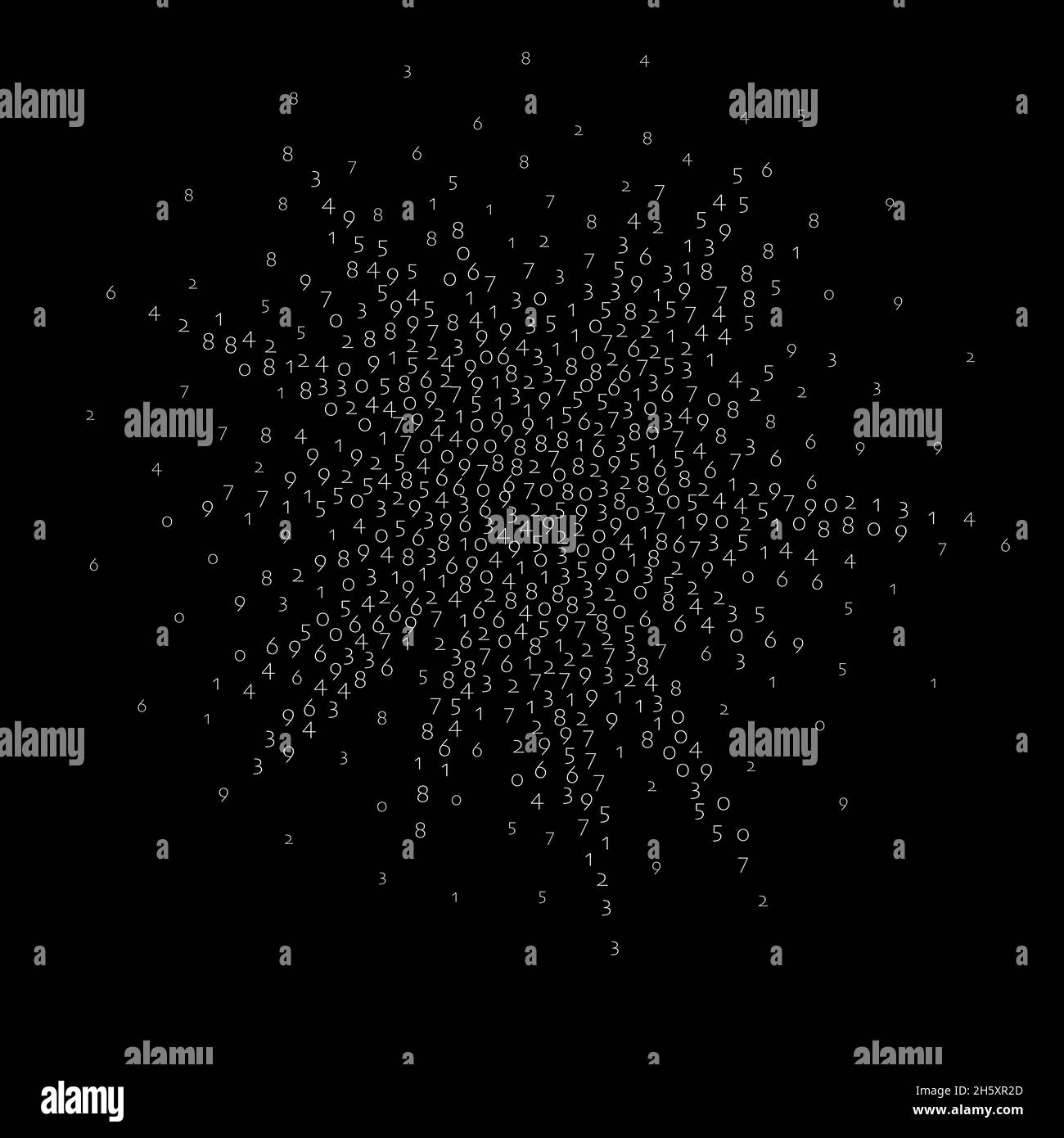 Falling numbers, big data concept. Binary white flying digits ...