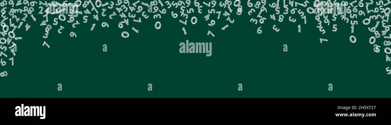 Falling handdrawn chalk numbers. Math study concept with flying digits ...