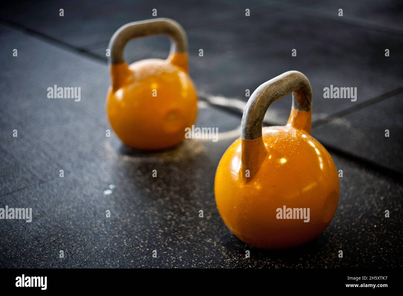 Kettlebells floor gym hi-res stock photography and images - Alamy