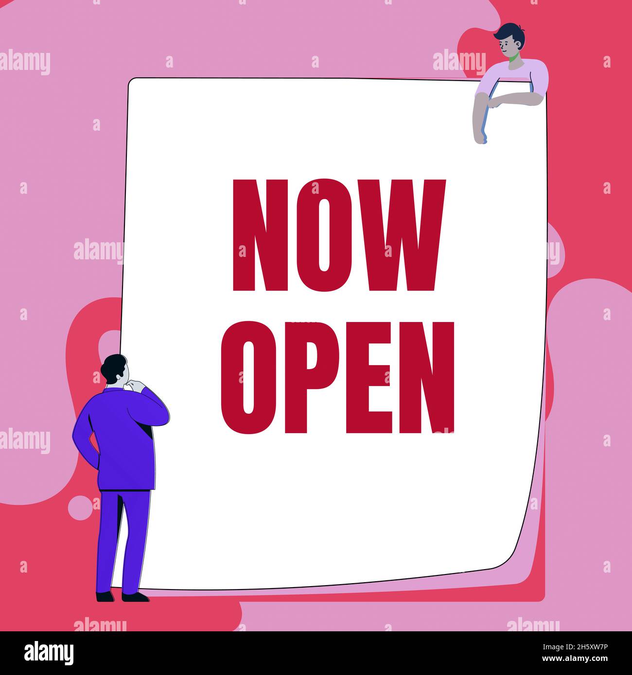 Inspiration showing sign Now Open. Word for leave door or windows not ...