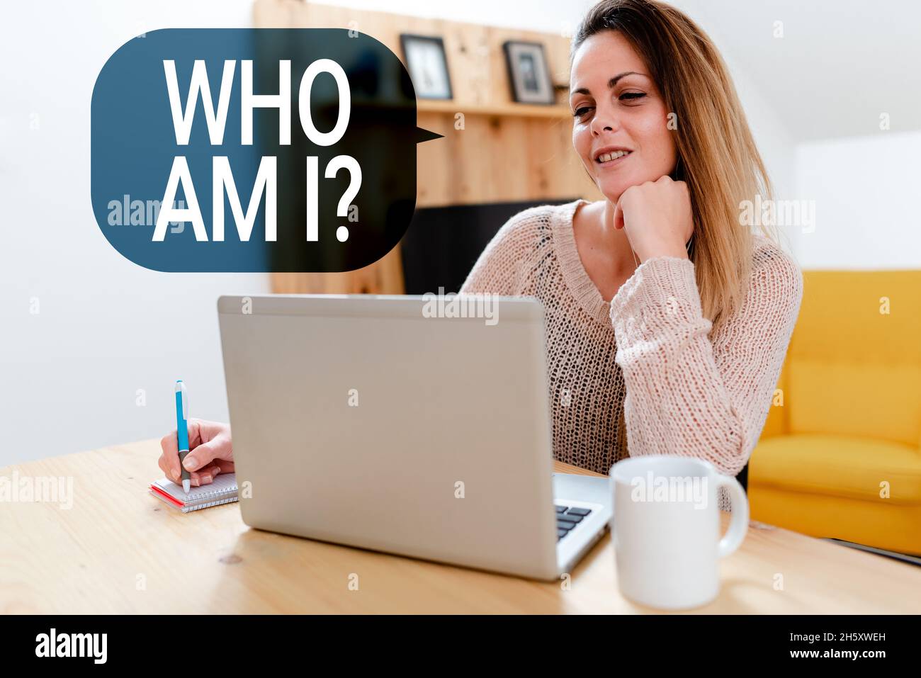 Text showing inspiration Who Am I Question. Word Written on asking ...