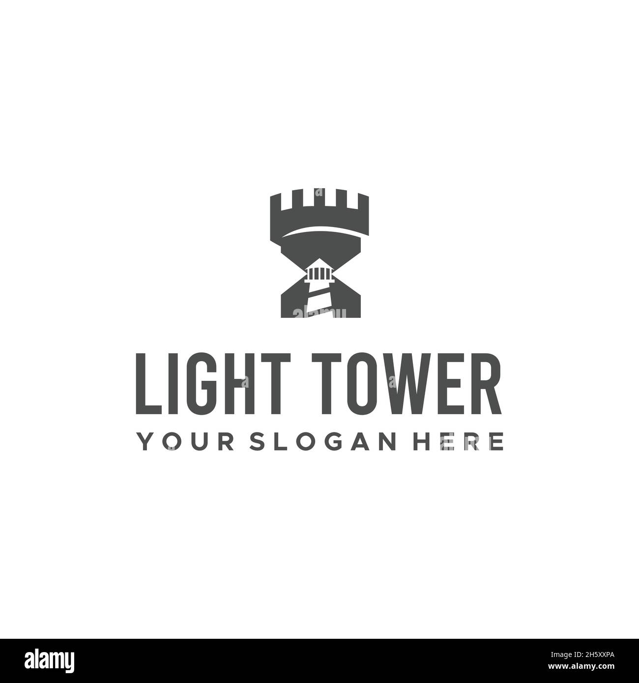 flat LIGHT TOWER mercusuar building logo design Stock Vector Image ...