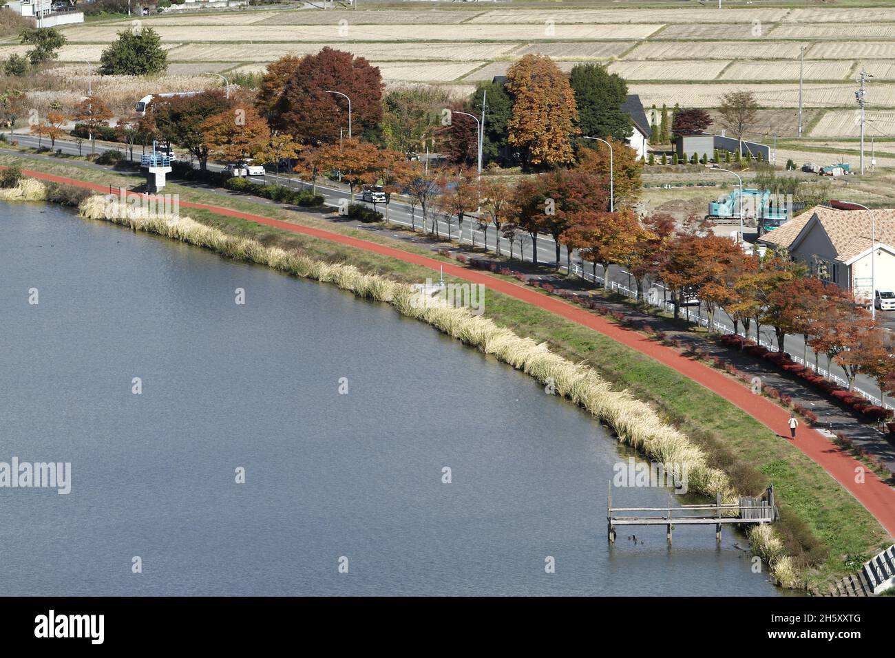 suwa, nagano, japan, 2021-06-11 , Suwa lake seen from the highway ...