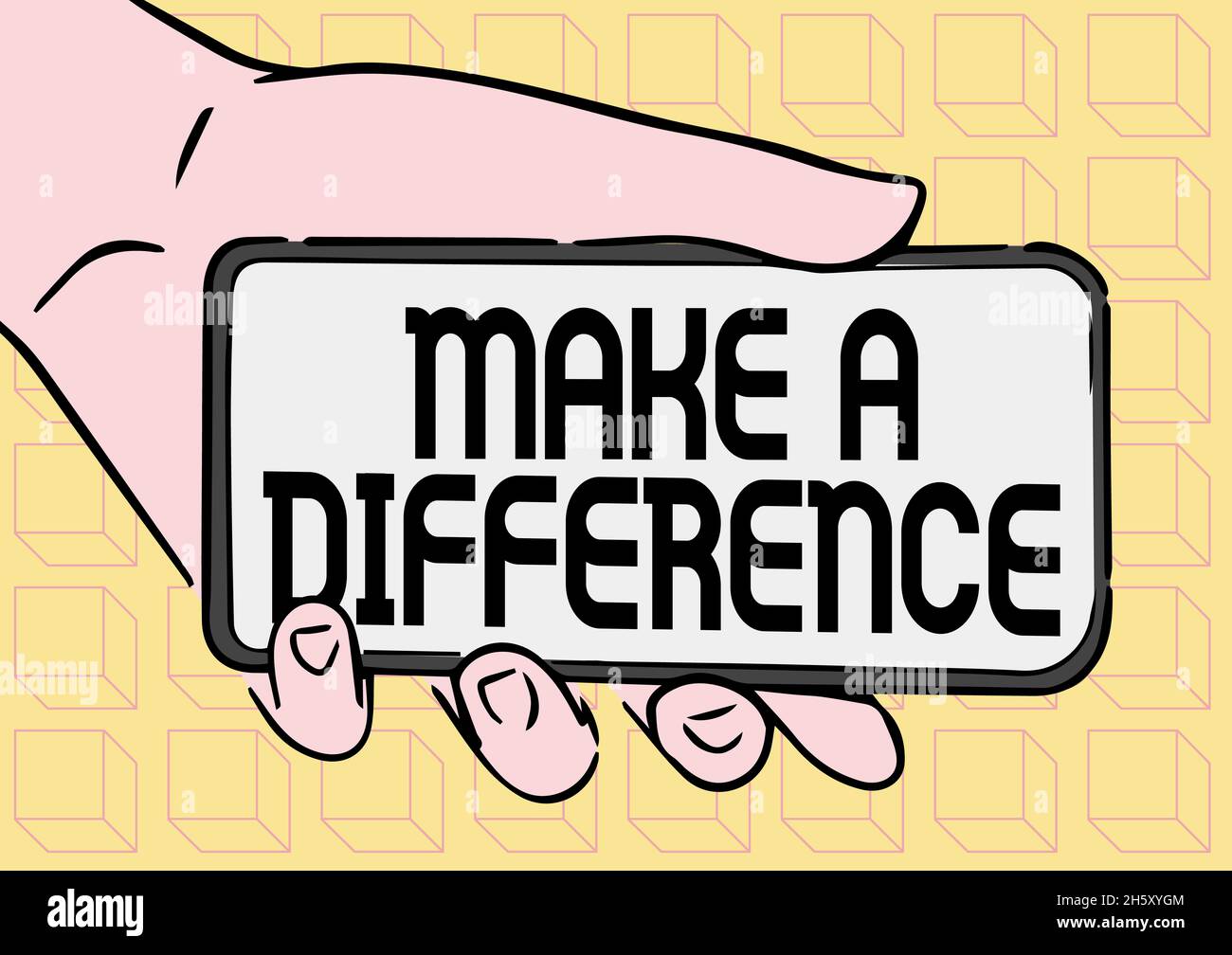 Hand writing sign Make A Difference. Business overview have significant ...