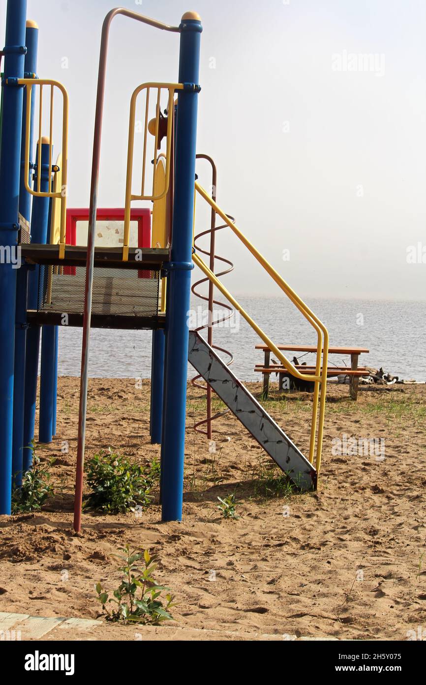Playground railing hi-res stock photography and images - Alamy