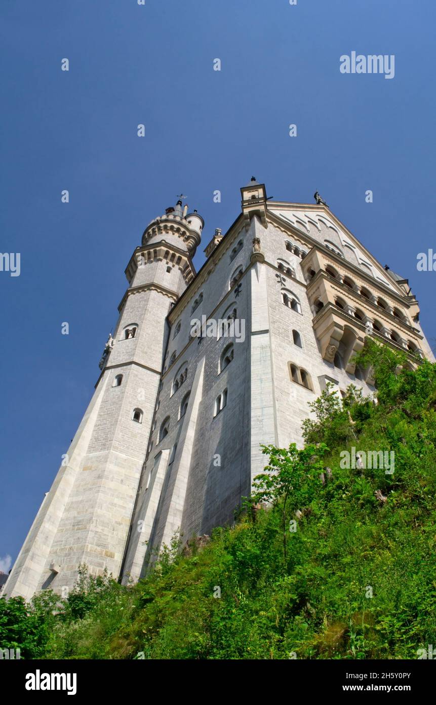 Fussen, Germany - June 29, 2019: Famous Neuschwanstein Castle shrouded ...