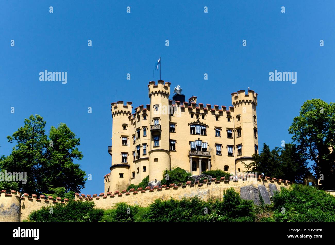 Fussen, Germany - June 29, 2019: Hohenschwangau castle near fairytale ...