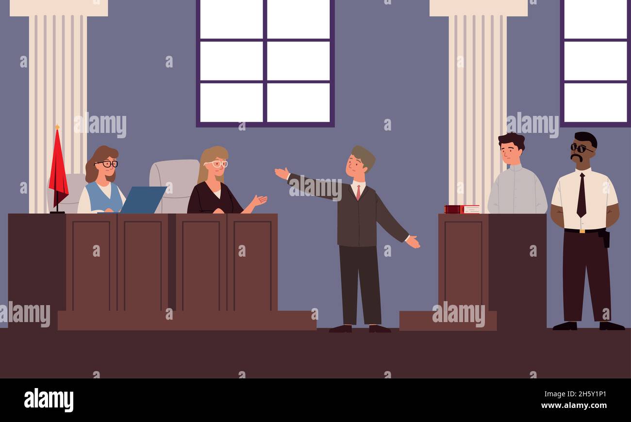 Accused courtroom Stock Vector Images - Alamy