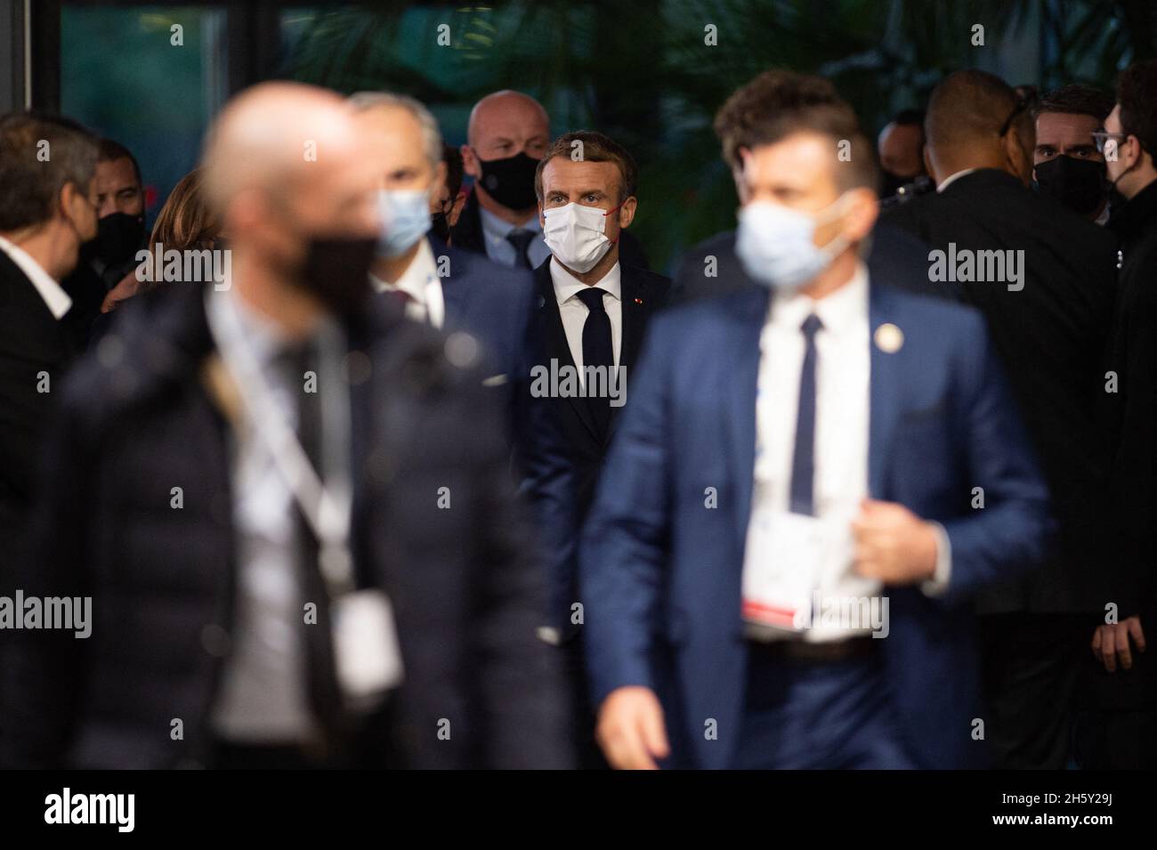 Paris, France. 11th Nov, 2021. French President Emmanuel Macron arrive ...