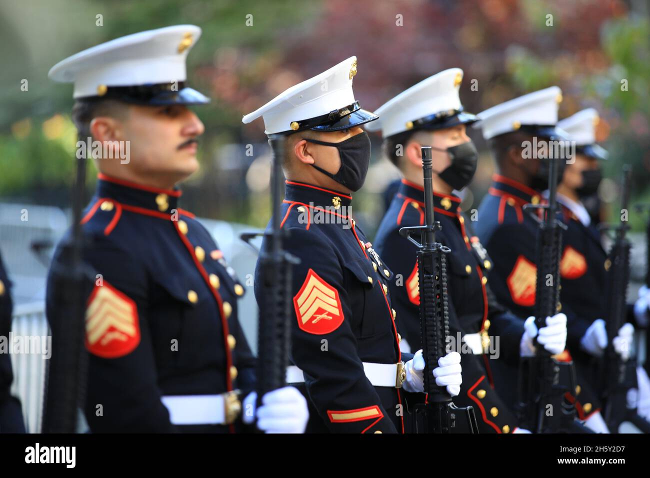 Marine Standing At Attention