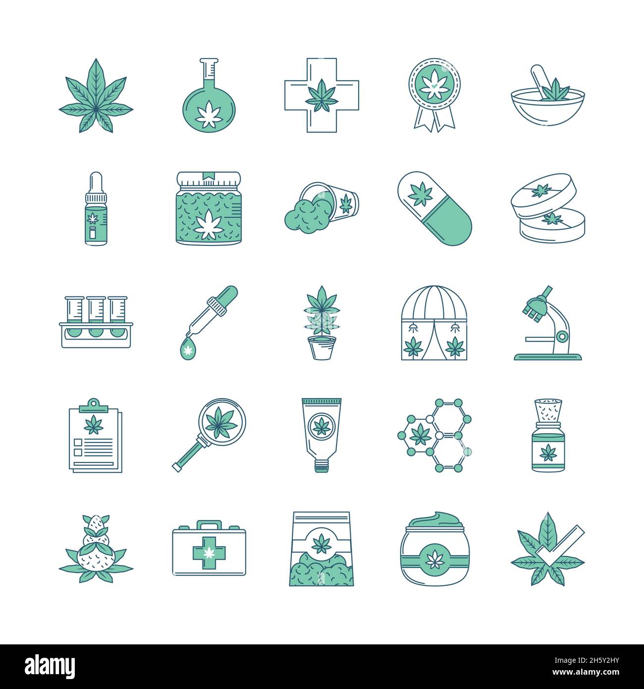 medical cannabis icons Stock Vector Image & Art - Alamy
