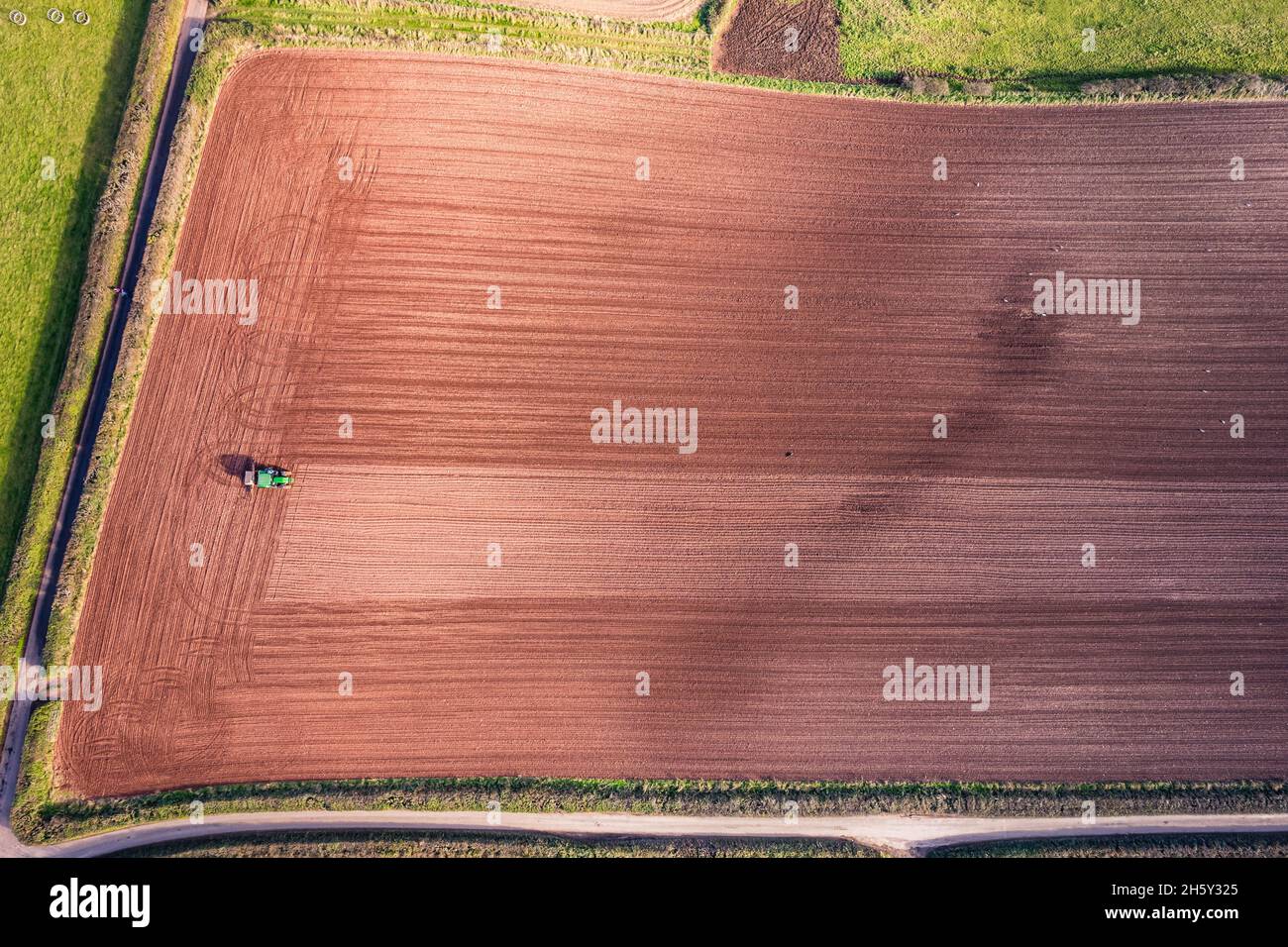 Autumn over Devon fields and farms from a drone, Kingswear, Brixham ...