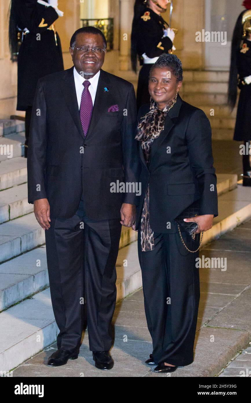 Paris, France. 11th Nov, 2021. Hage Geingob Namibie president and his ...