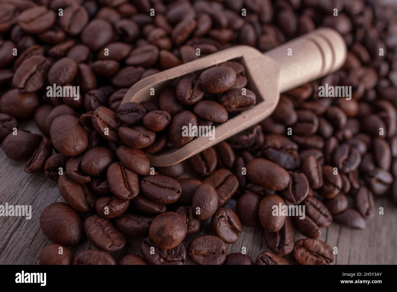 coffee beans on table Stock Photo - Alamy