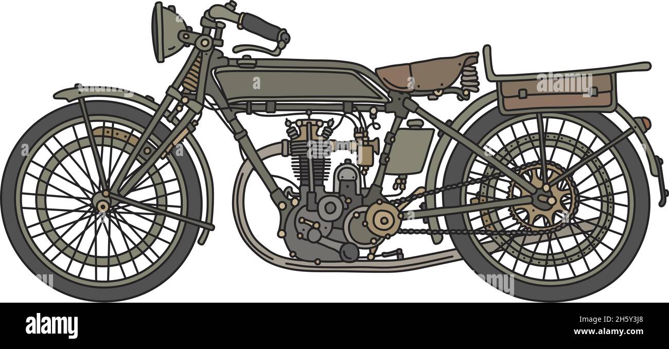 Vintage army motorbike Stock Vector Images - Alamy