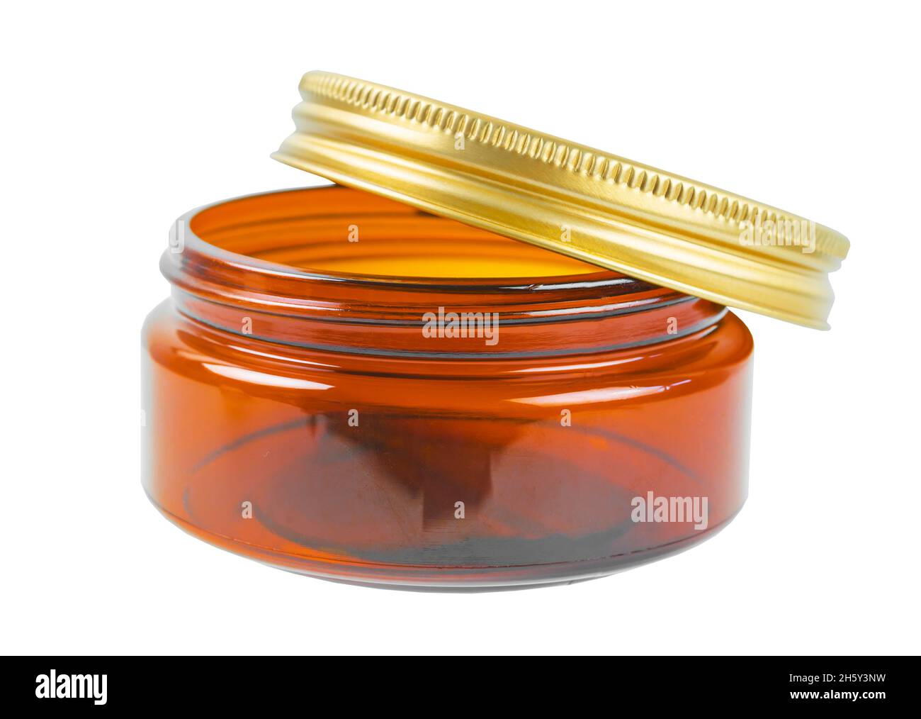 Open Amber Brown transparent Plastic Bottle isolated on white ...