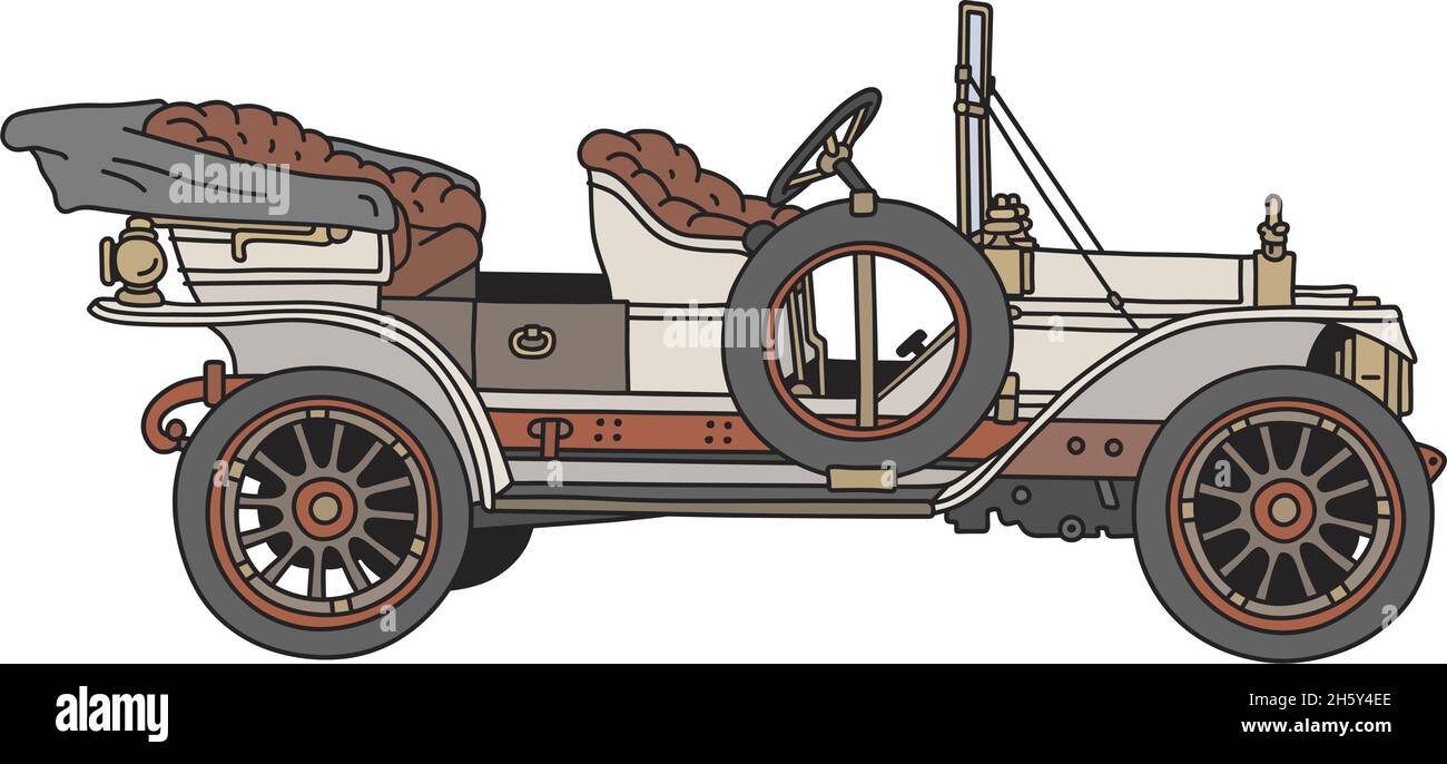 The vectorized hand drawing of a vintage car Stock Vector Image & Art ...