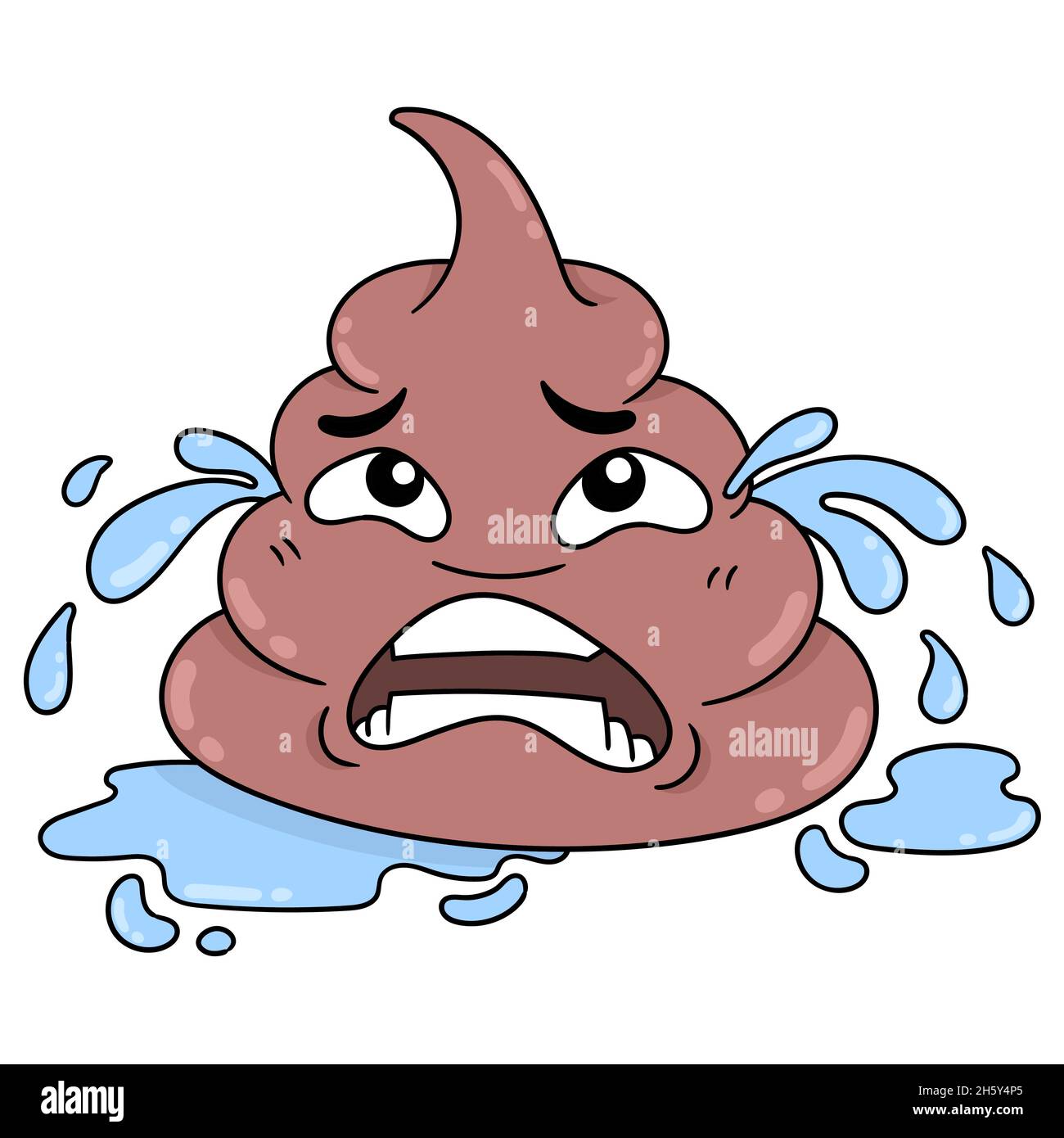 sad faced poop cartoon crying an smelling Stock Vector Image & Art - Alamy