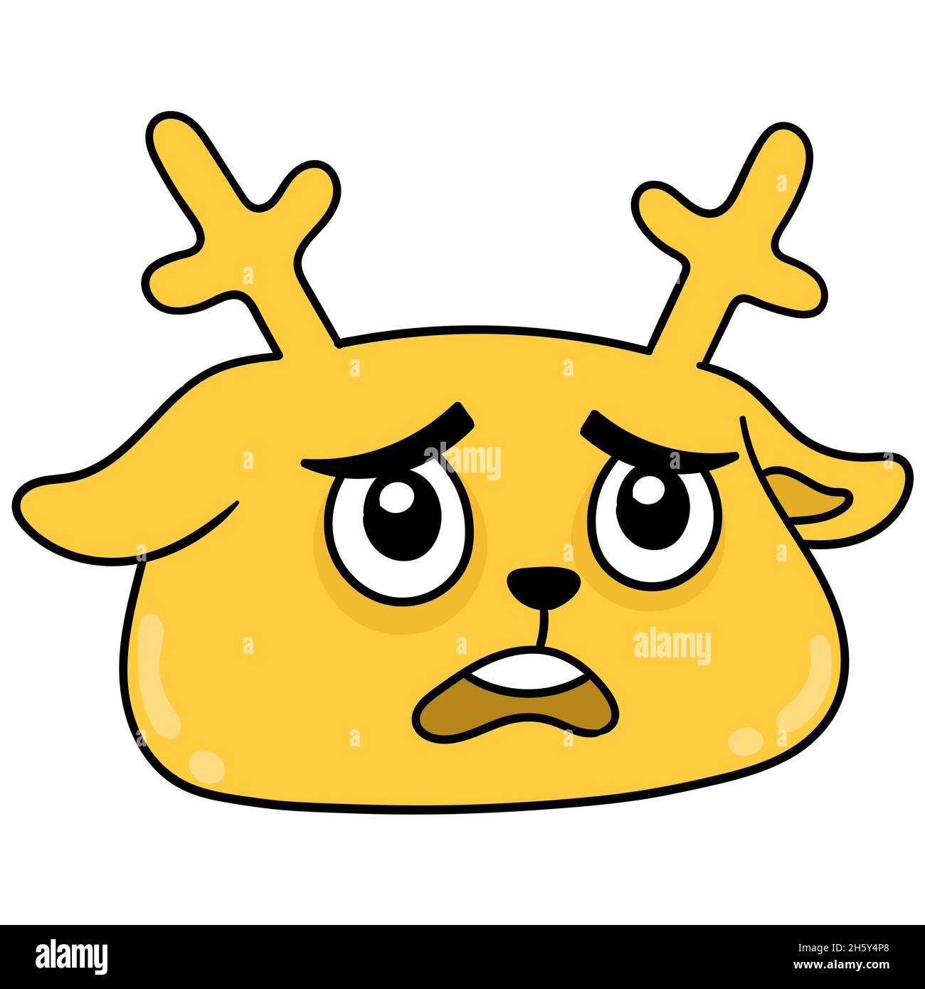 yellow deer head sad face gloomy Stock Vector Image & Art - Alamy