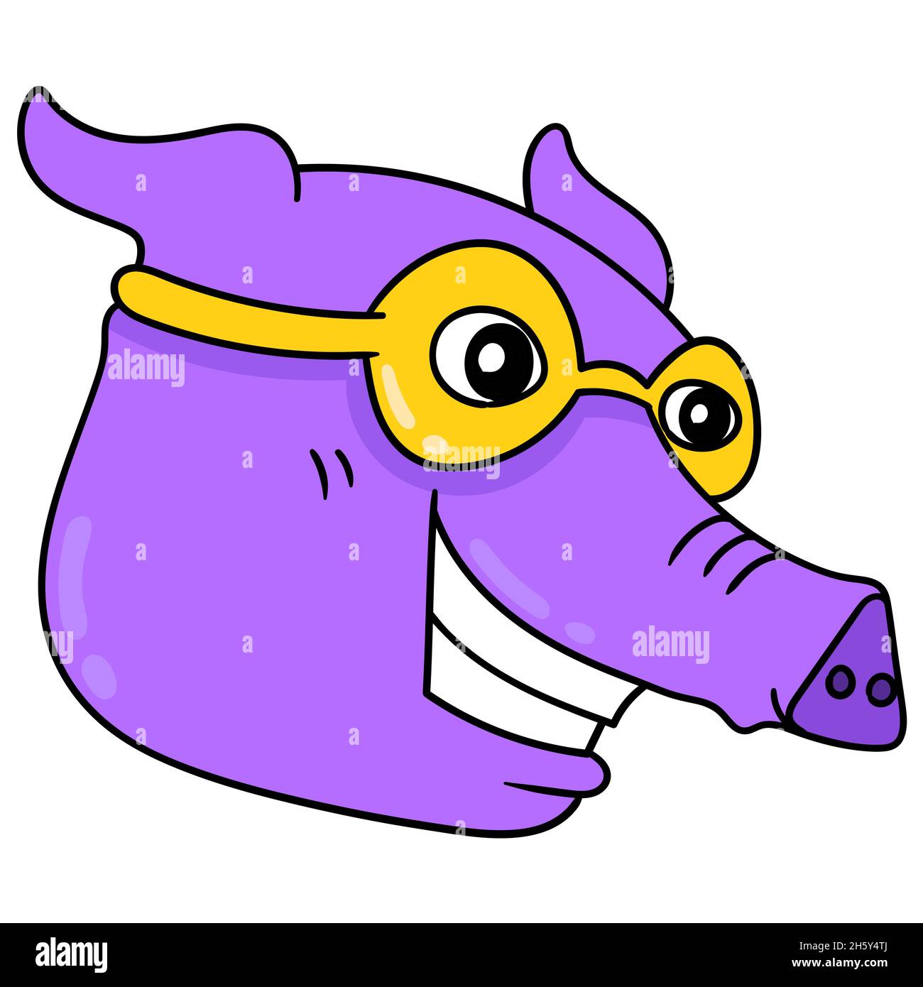 Cute purple kawaii emoticon face Cut Out Stock Images & Pictures - Alamy