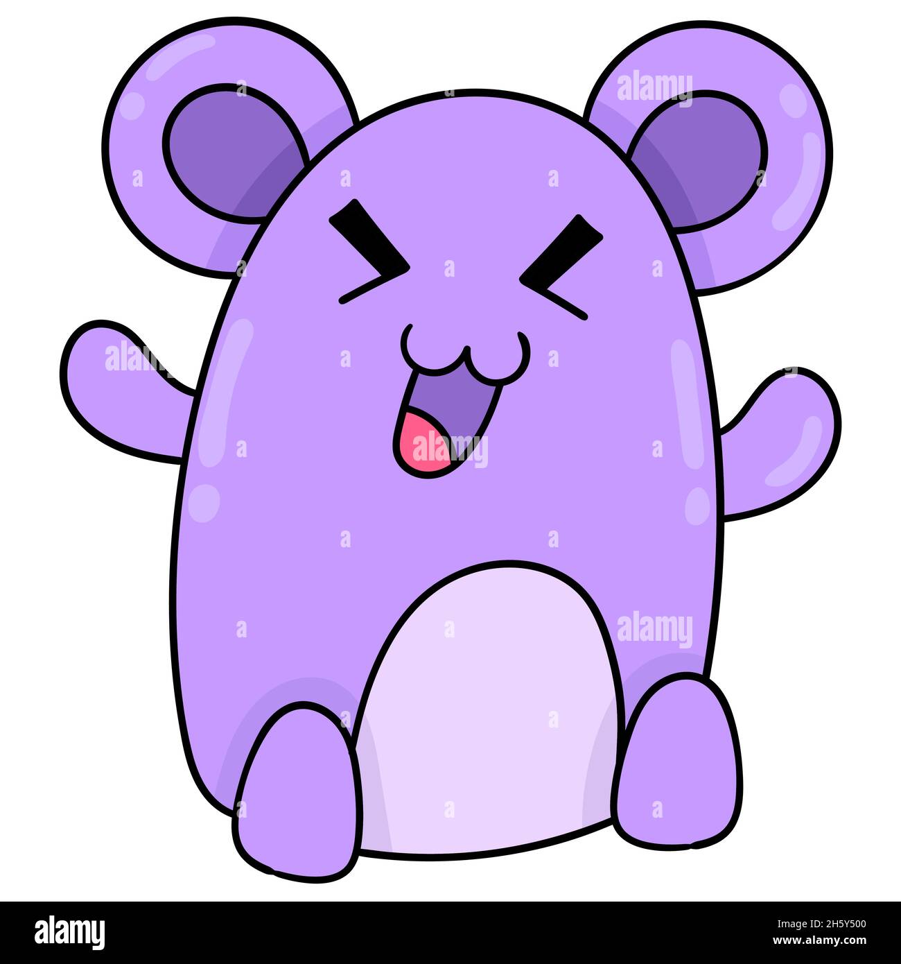 happy faced purple mouse monster Stock Vector Image & Art - Alamy