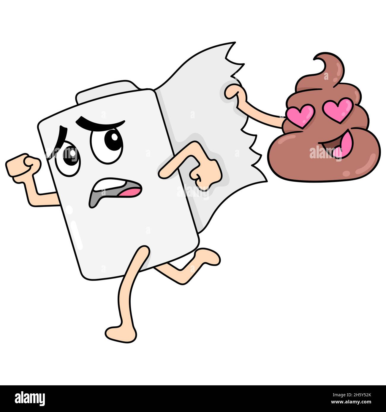toilet paper roll running scared of excrement Stock Vector Image & Art ...