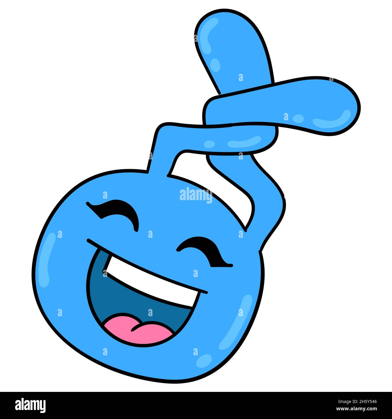 smile blue bunny head Stock Vector Image & Art - Alamy