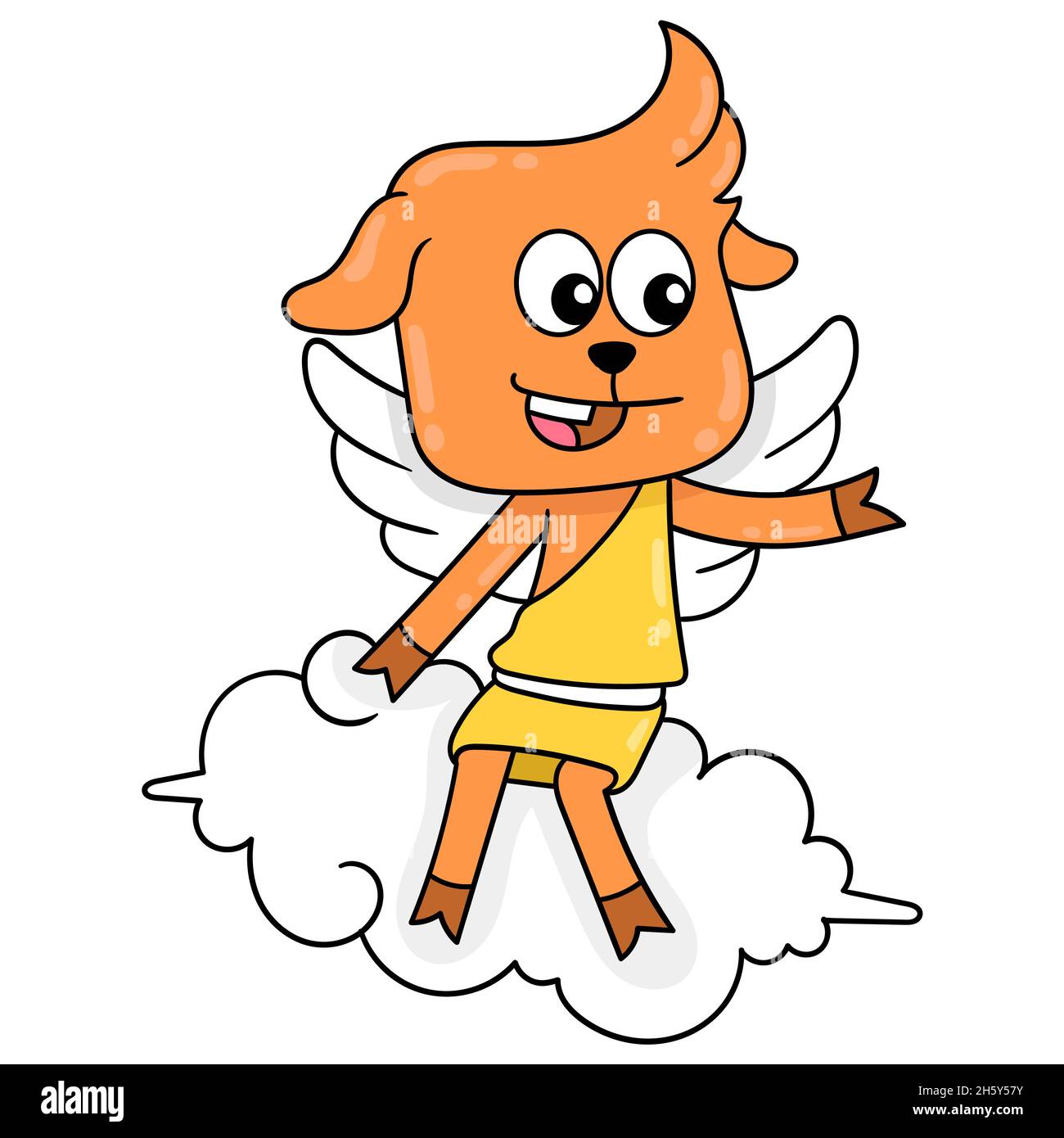 angel and winged deer god are sitting Stock Vector Image & Art - Alamy