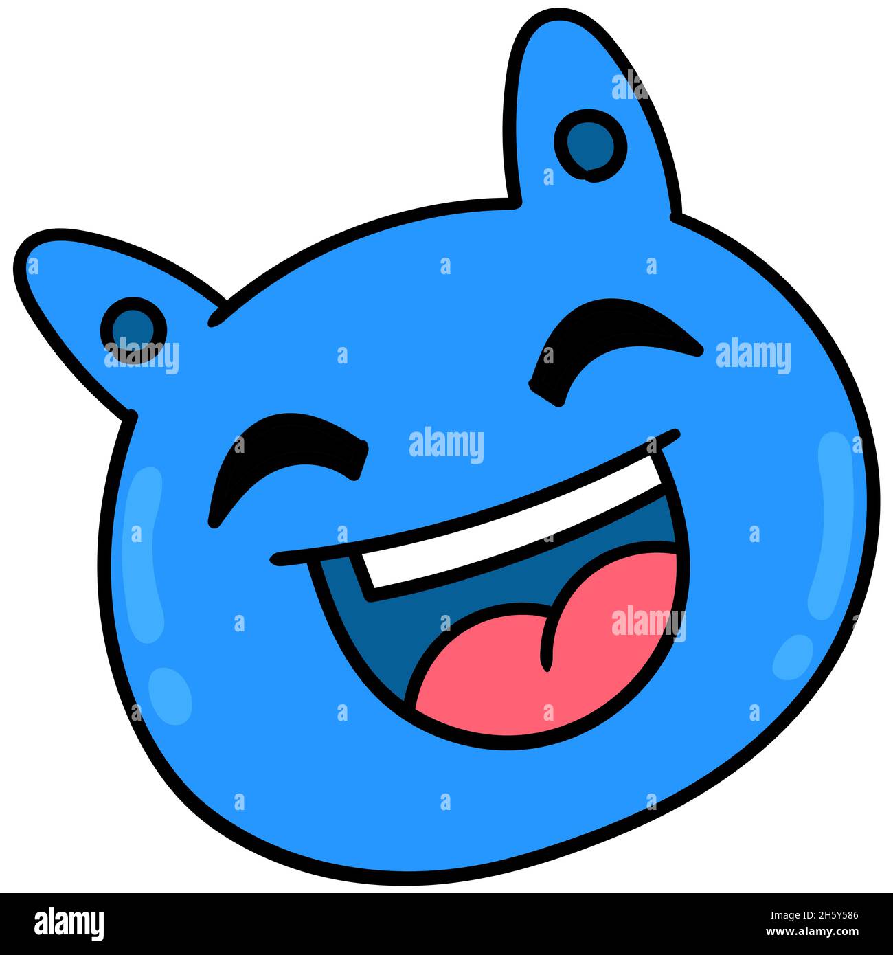 blue head monster with happy laughing Stock Vector Image & Art - Alamy