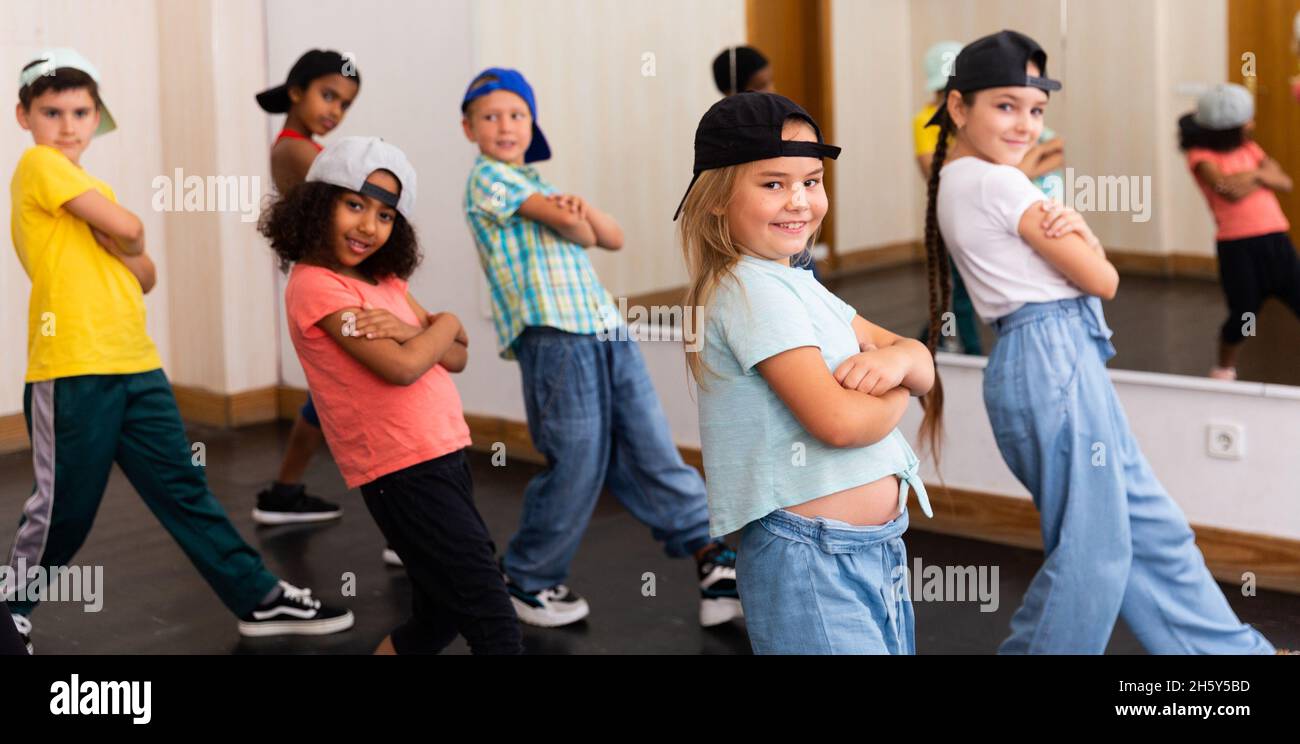 Children training hip hop movements in dance class Stock Photo - Alamy