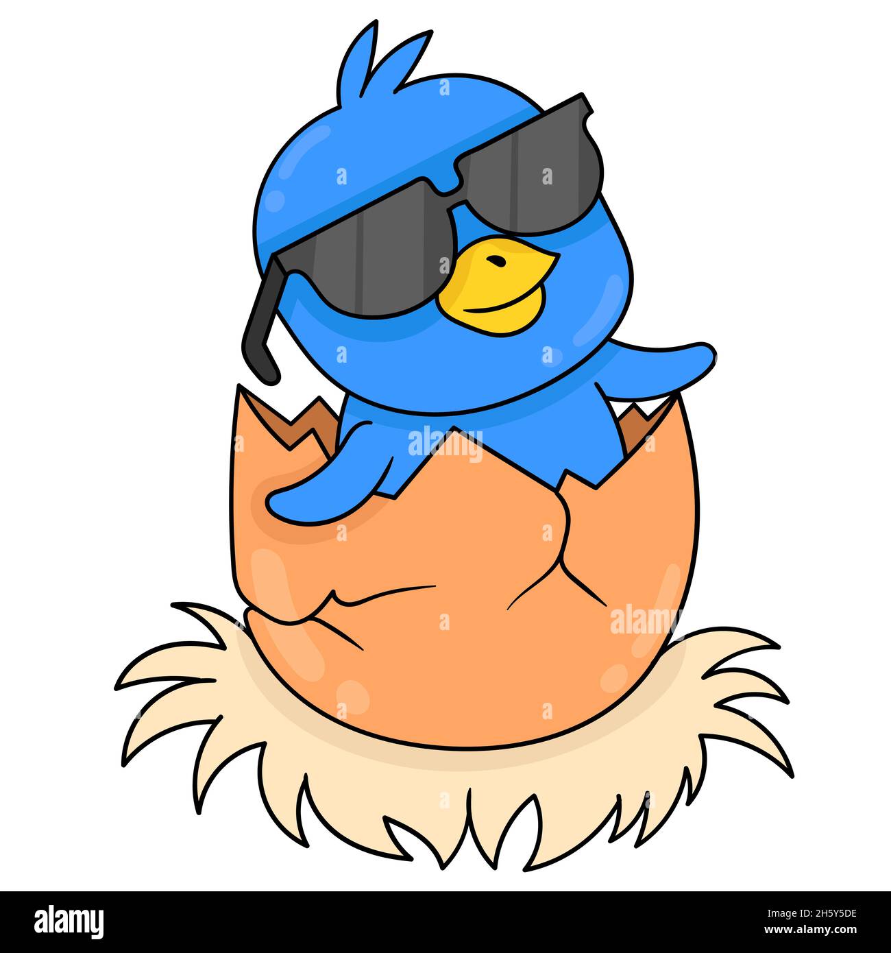Blue chicks are born from eggs wearing Stock Vector Image & Art - Alamy