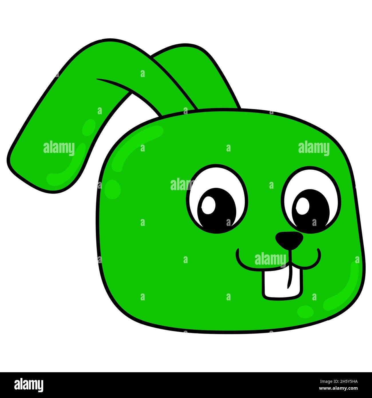 green rabbit head smiling happily Stock Vector Image & Art - Alamy
