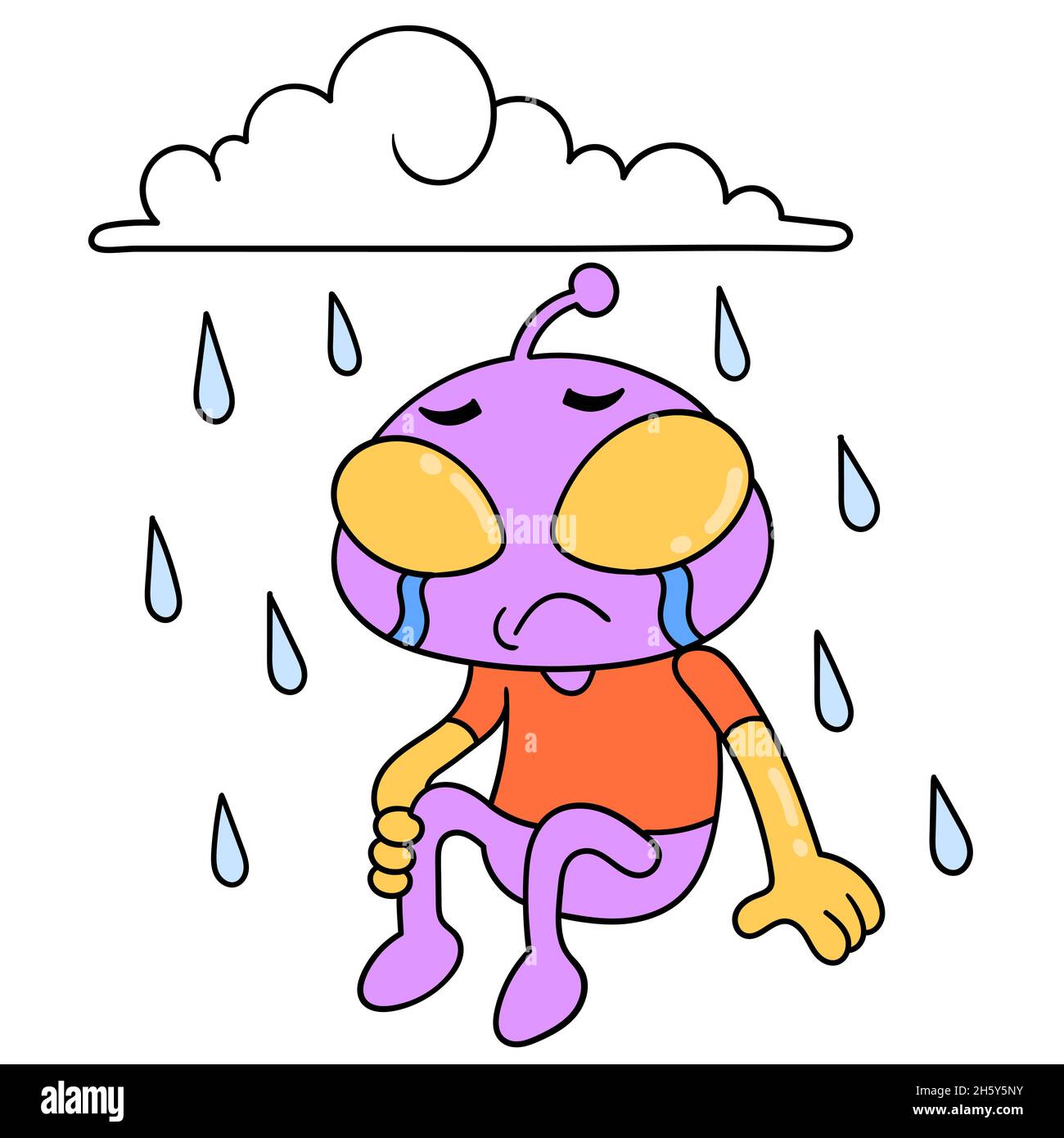 alien is crying sitting in the pourin Stock Vector Image & Art - Alamy