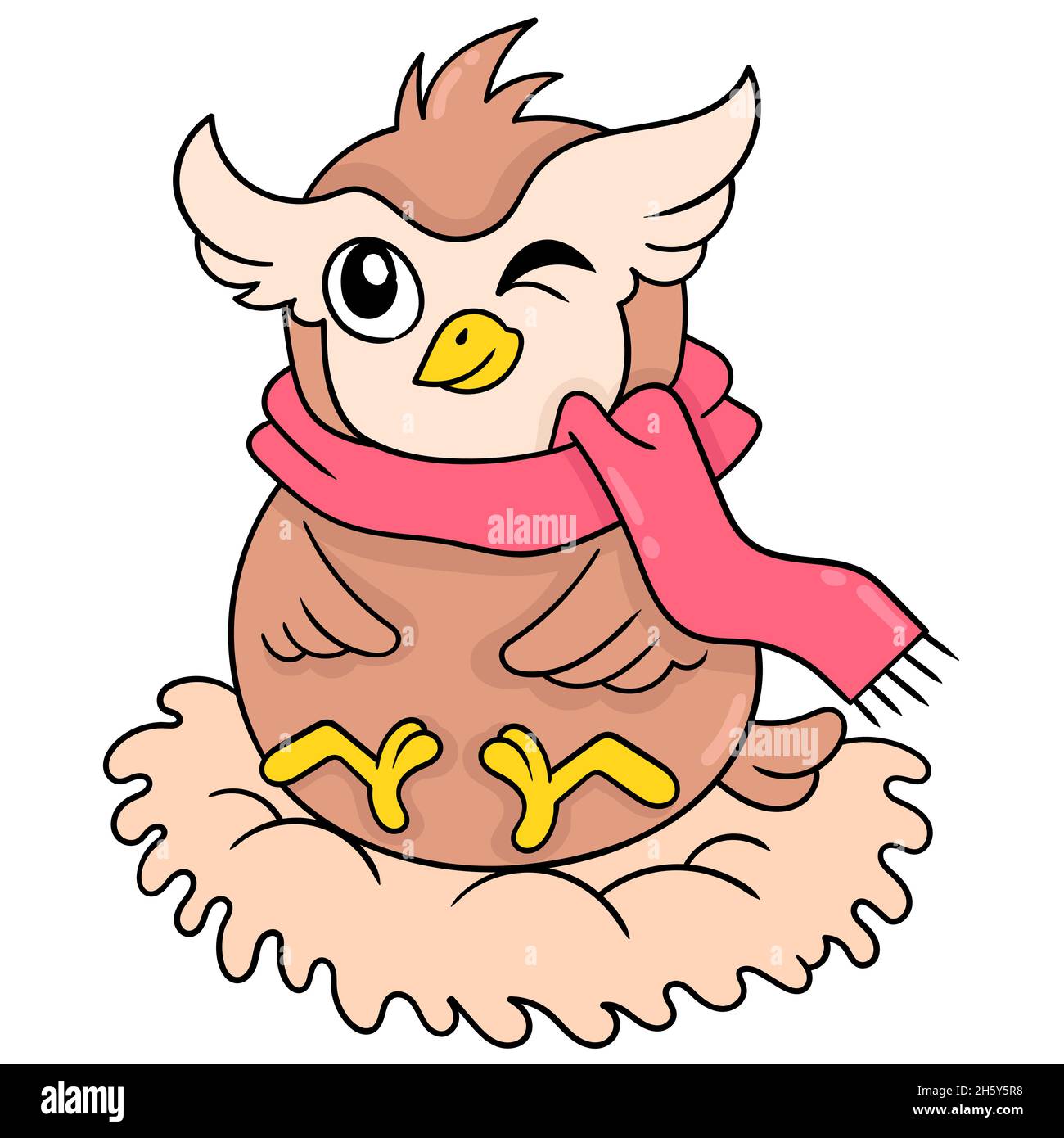 Owl in a nest Cut Out Stock Images & Pictures - Alamy