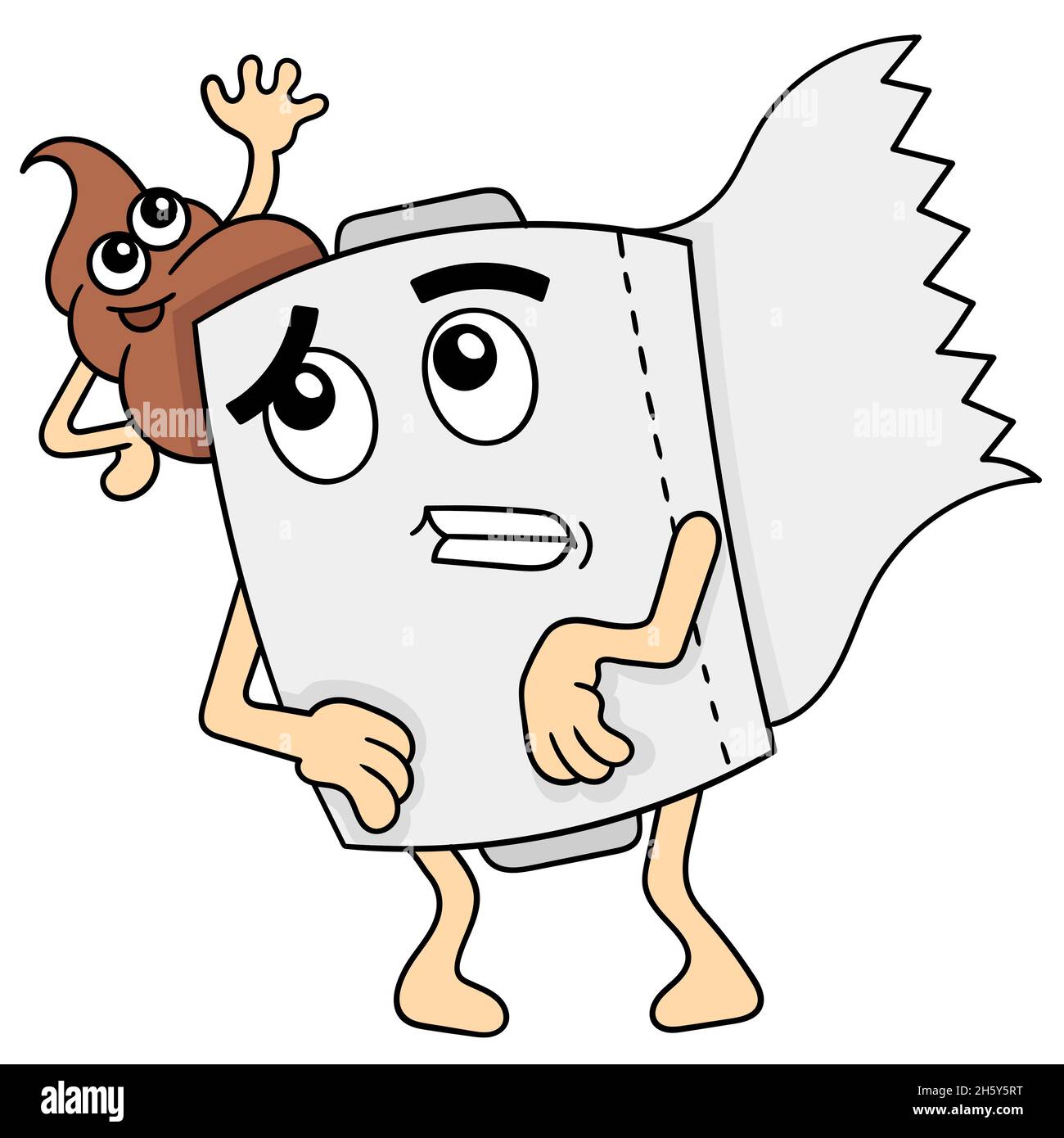 toilet paper roll scared face with poop Stock Vector Image & Art - Alamy