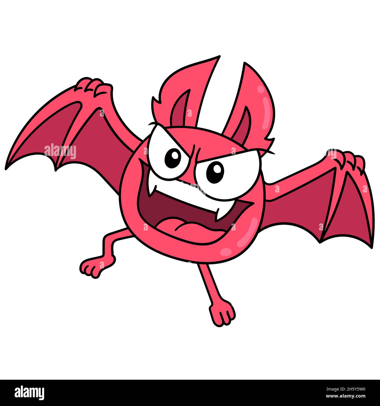 The red evil bat flying will attack the enemy Stock Vector Image & Art ...