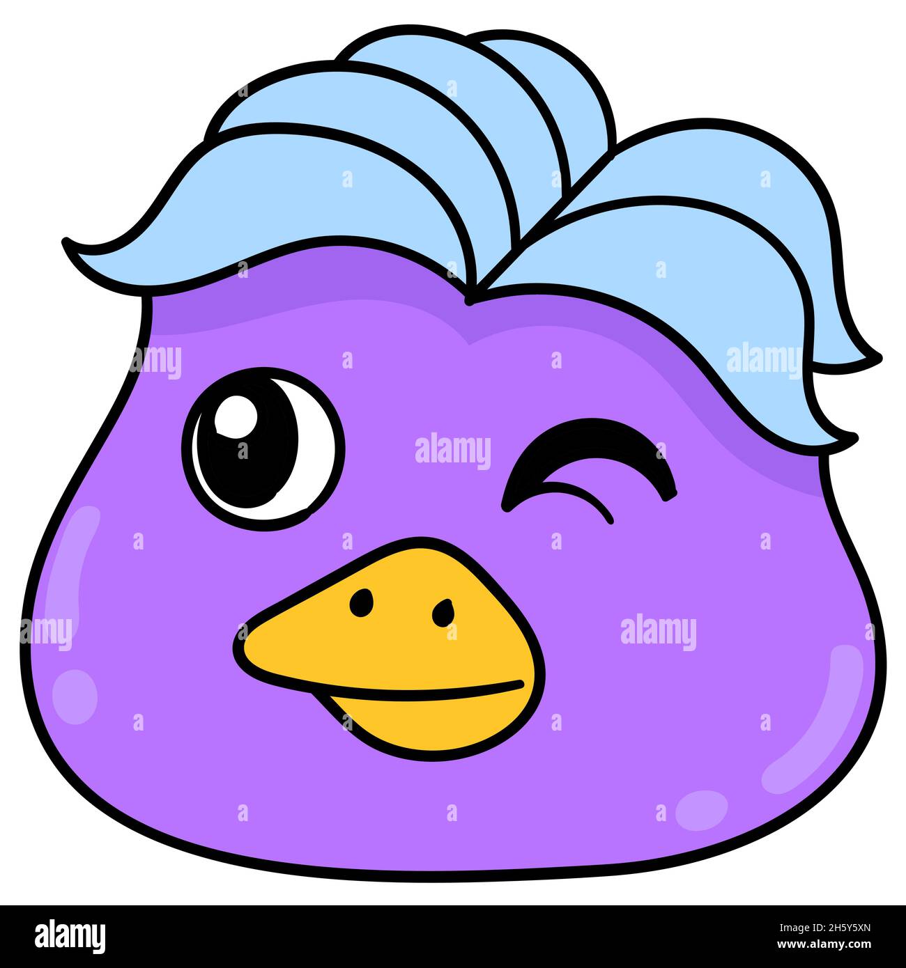 cute face bird head wink Stock Vector Image & Art - Alamy