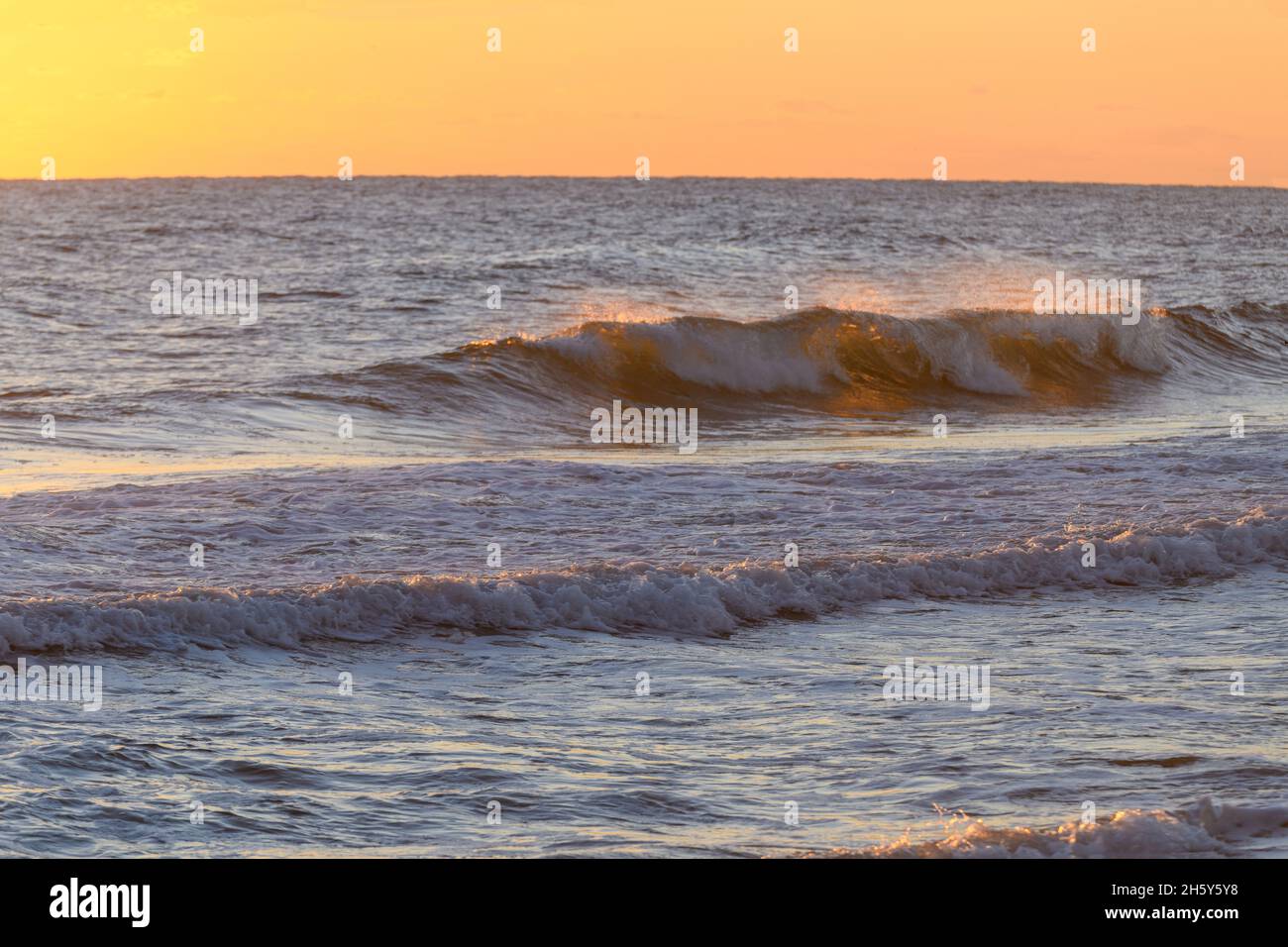 Waves crashing at sunrise, Atlantic Ocean, North Carolina, Outer Banks ...