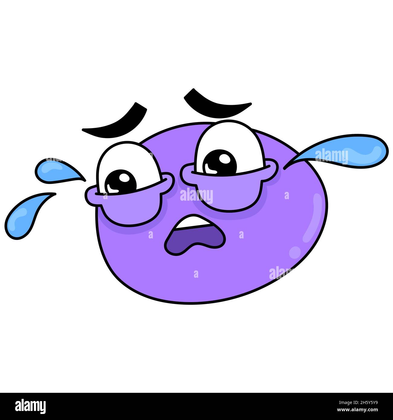 purple head sad face crying tears Stock Vector Image & Art - Alamy