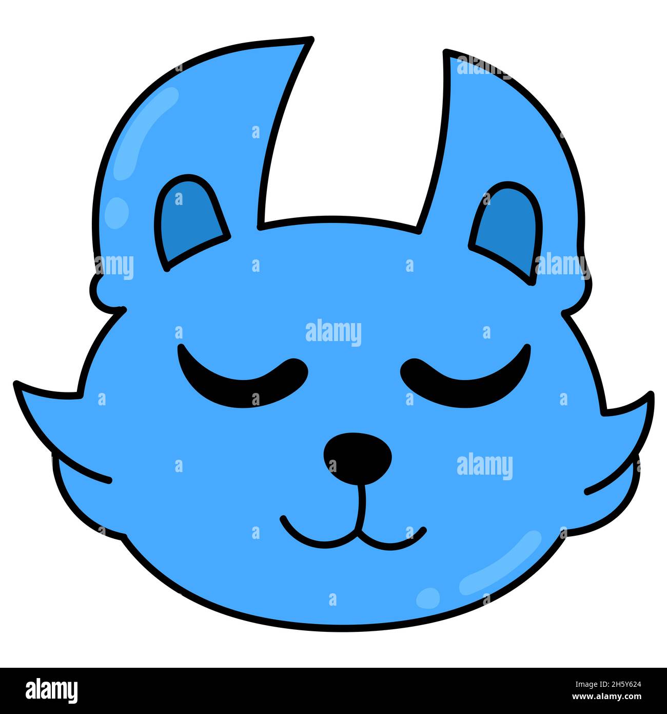 blue cat animal head is sleeping Stock Vector Image & Art - Alamy