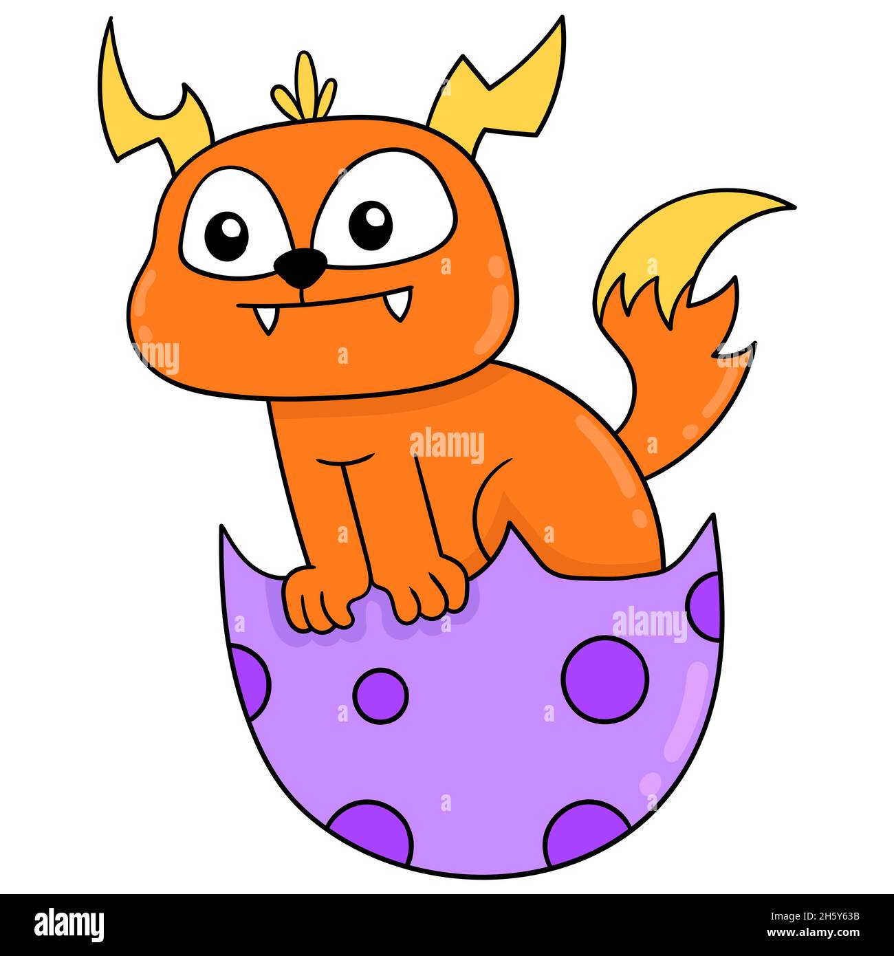 eggs hatch giving birth to cute cat monsters Stock Vector Image & Art ...