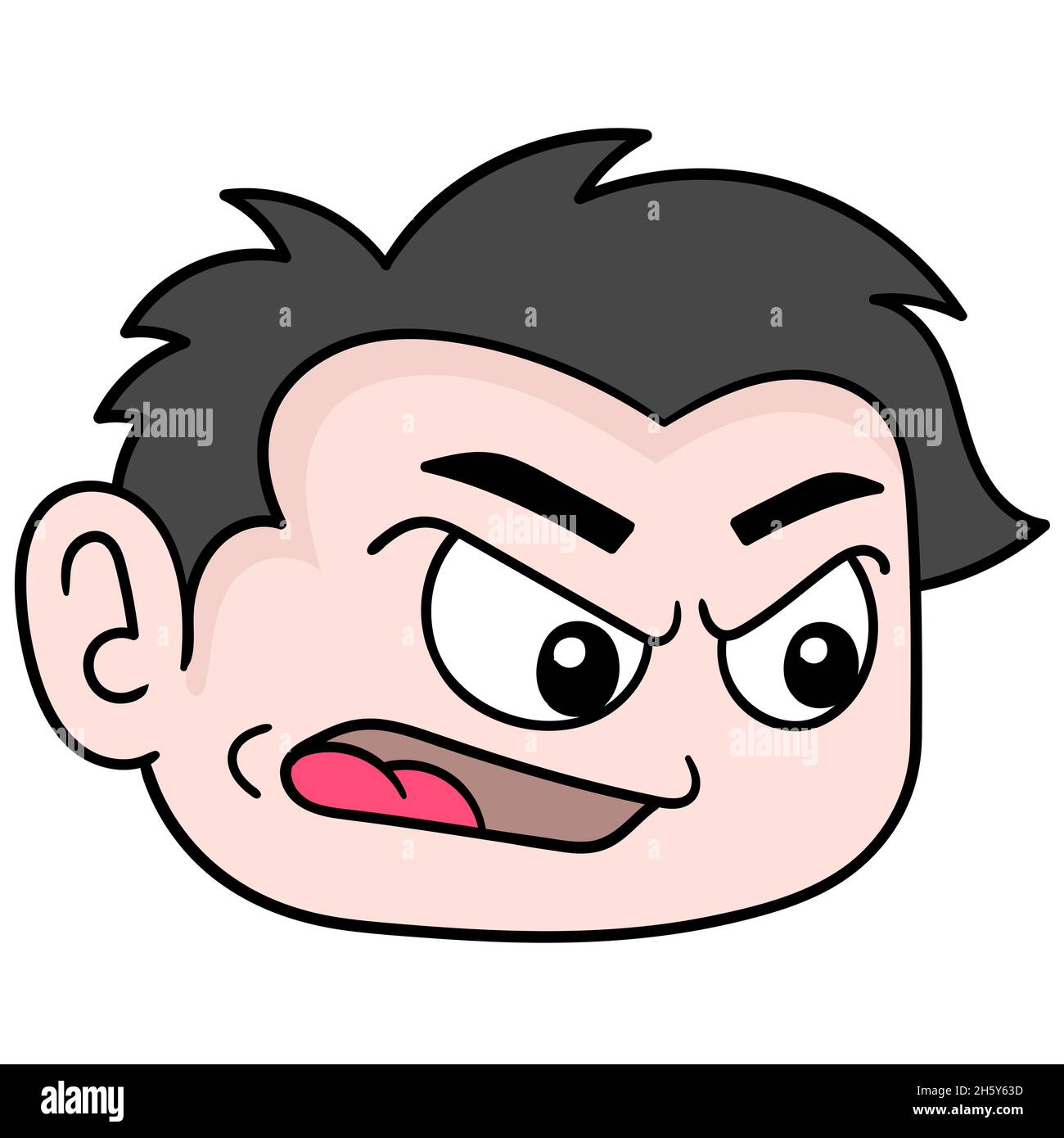 angry faced boy head cursing Stock Vector Image & Art - Alamy