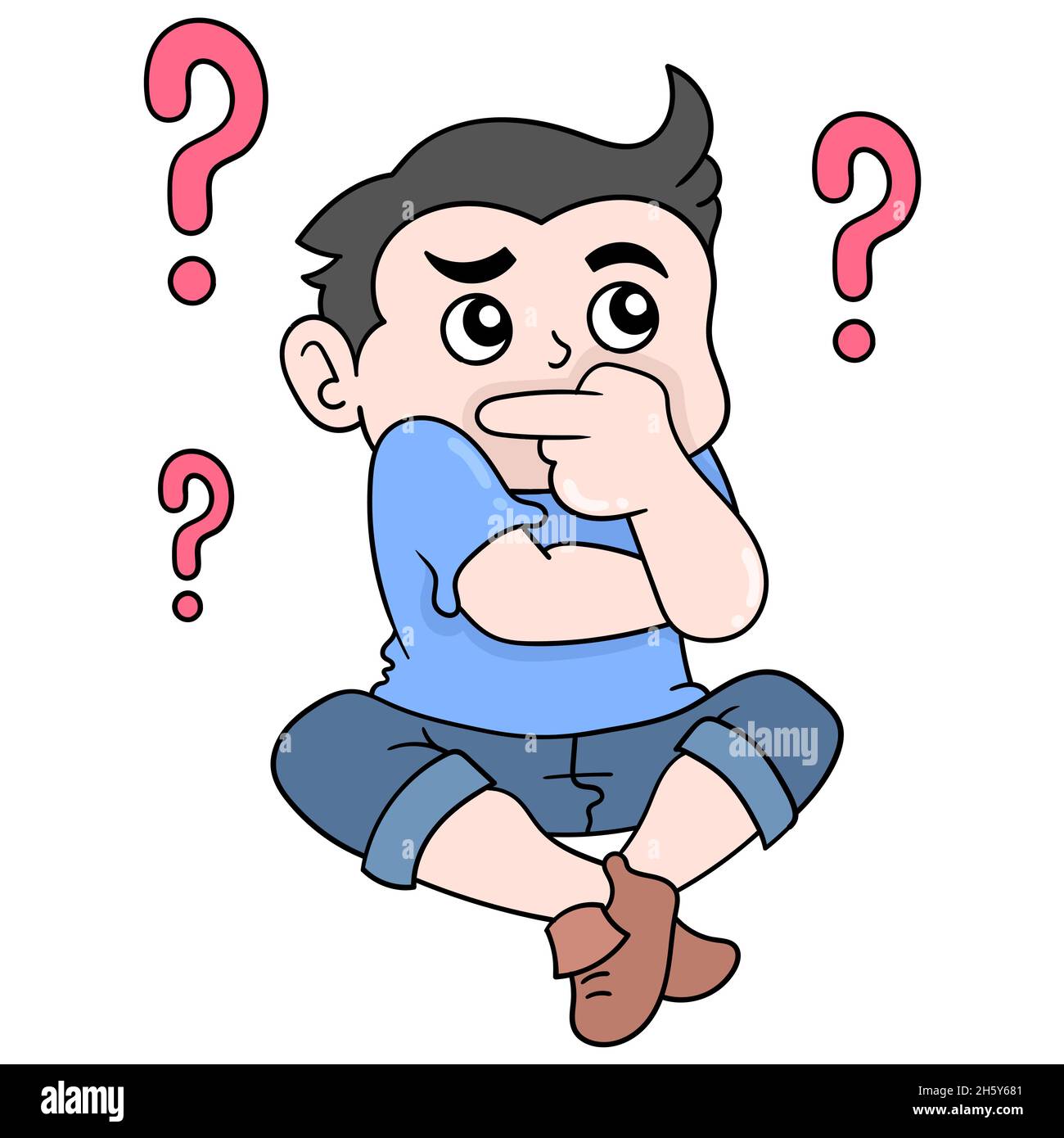 Thinking about something else Stock Vector Images - Alamy
