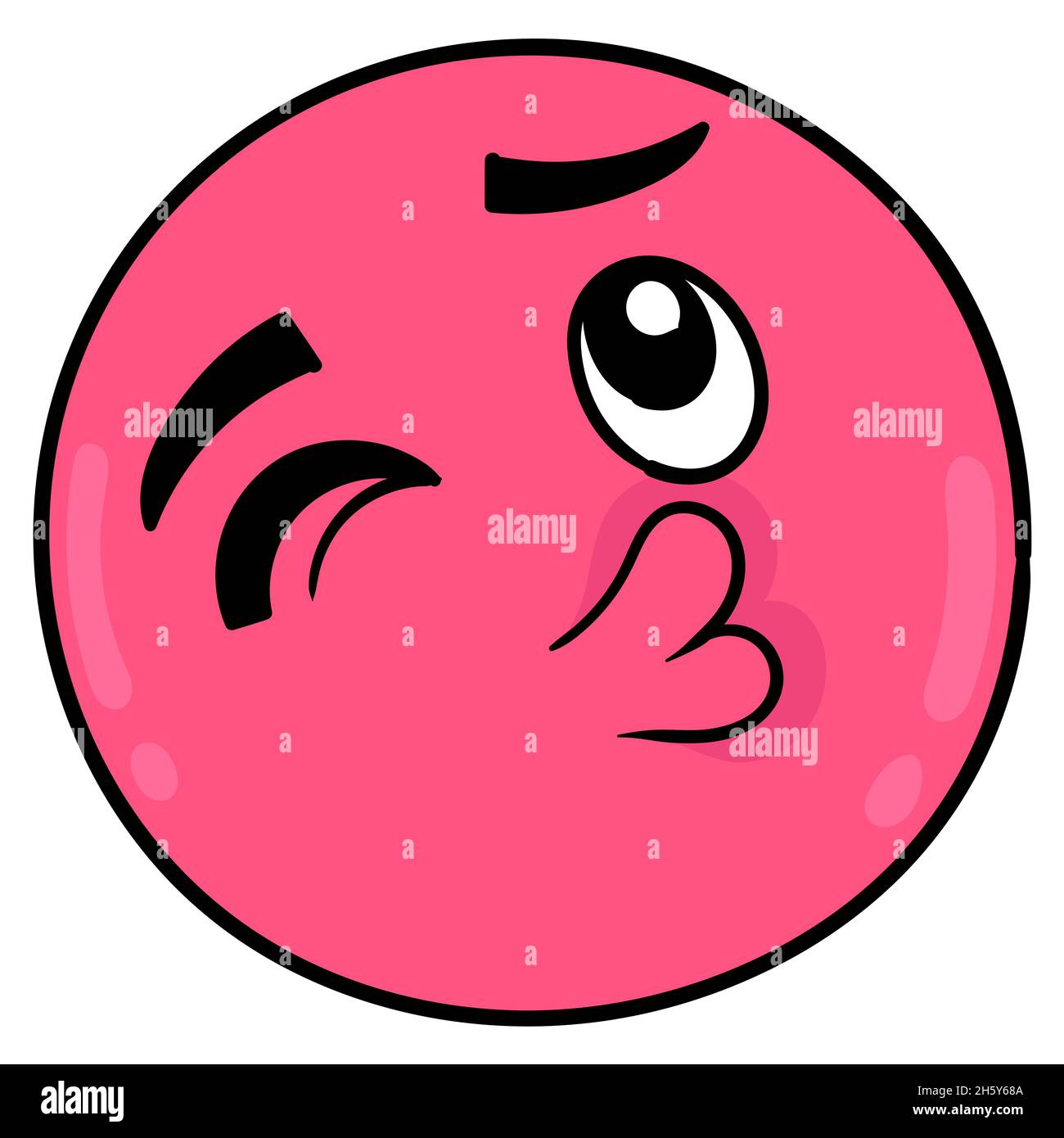 pink ball head with pouty lips want to kiss Stock Vector Image & Art ...